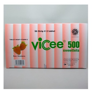 Jual Vicee Strawberry isi 2 tab / Vitamin C / Daya Tahan Tubuh | Shopee ...