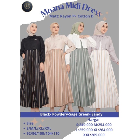 Jual MOANA MIDI DRESS - NADHERA LUXURY | Shopee Indonesia