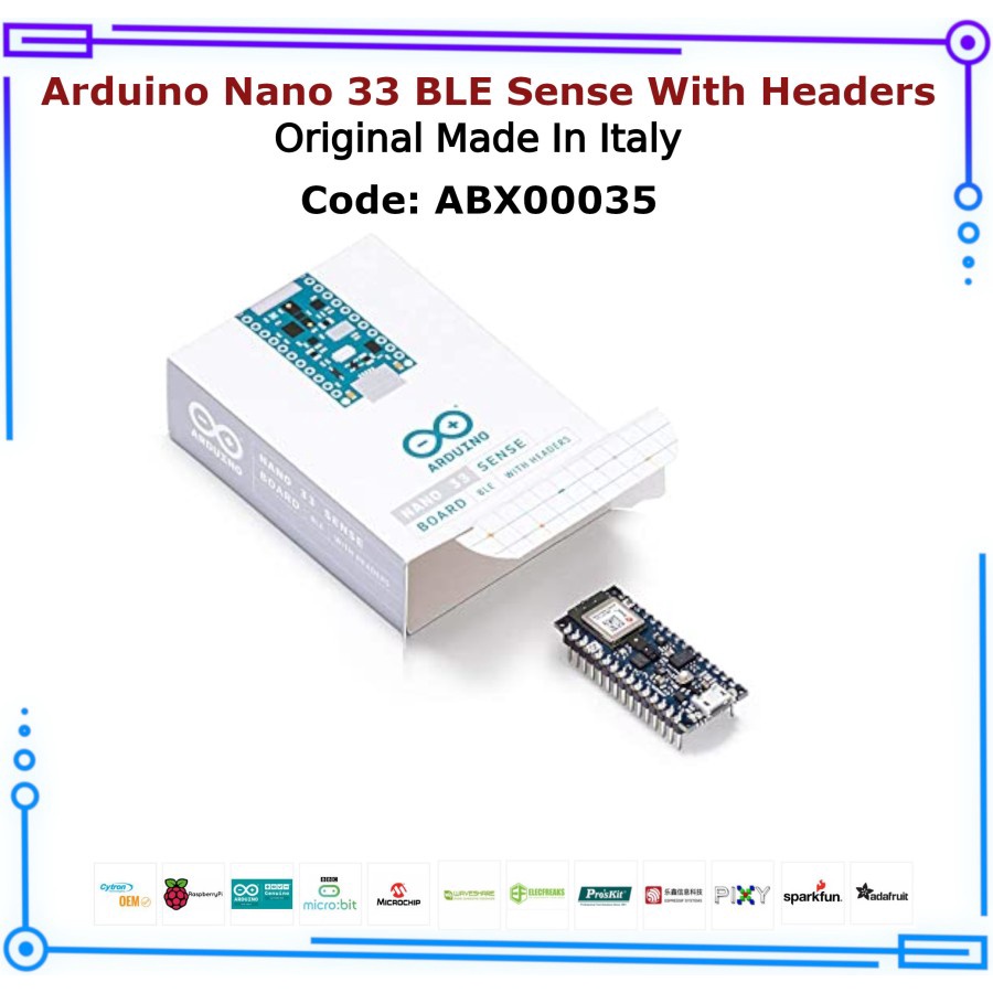 Jual Arduino Nano 33 BLE Sense With Headers - Original Made In Italy Indonesia|Shopee Indonesia