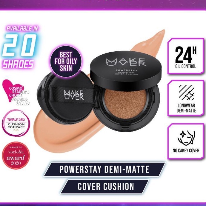 Jual MAKEOVER Powerstay Demi Matte Cover Cushion Indonesia|Shopee Indonesia
