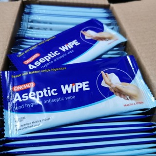 Jual ASEPTIC WIPE ONEMED TISSUE HAND HYGIENE ANTISEPTIC WIPE ISI 100 ...