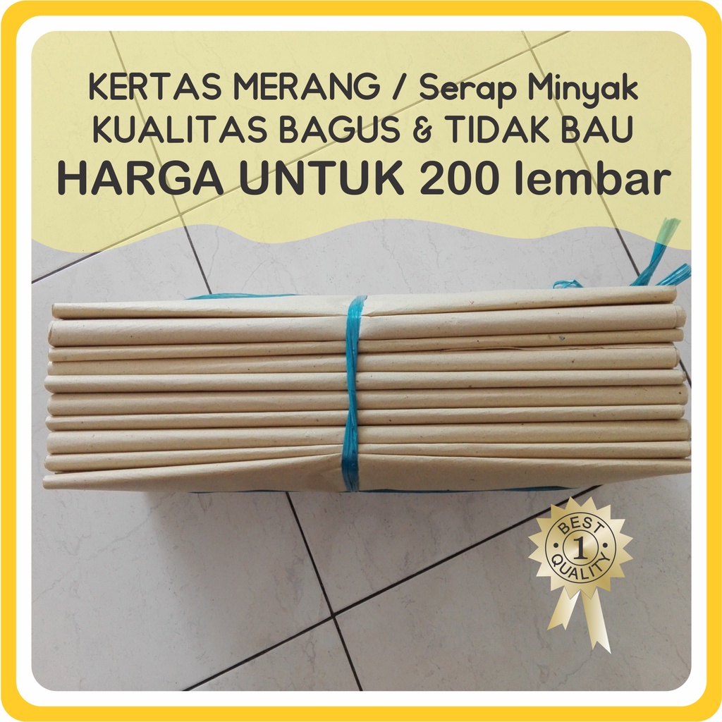 Jual Kertas Merang / Kertas Serap Minyak Gorengan 1 ikat = 200 lembar ...