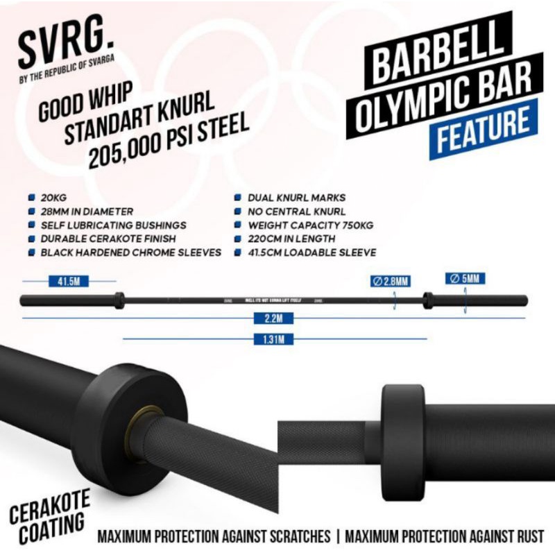 Jual Stick Olympic barbell black | Shopee Indonesia