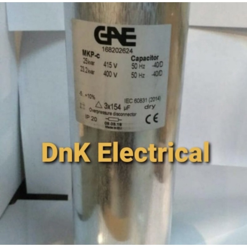 Jual Capacitor Kapasitor GAE 3Phase type MKP-c Eco 25kvar 415V | Shopee Indonesia