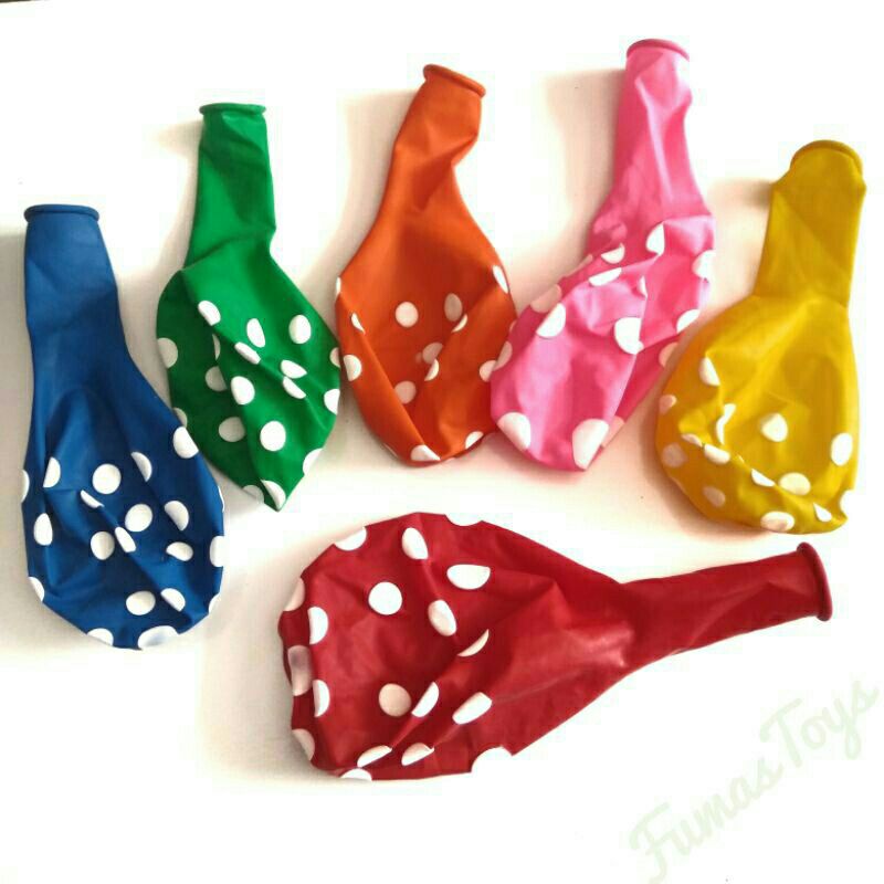 Jual Balon karet tiup polkadot per 1pcs | Shopee Indonesia