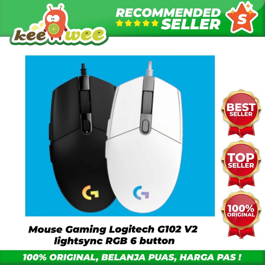 Jual Mouse Gaming Logitech G102 V2 lightsync RGB 6 button | Shopee Indonesia