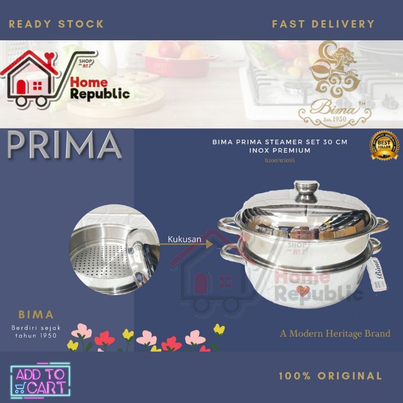 Jual Bima Prima Steamer Susun 2Tingkat 26cm 30cm B2007030ss B2007026ss ...