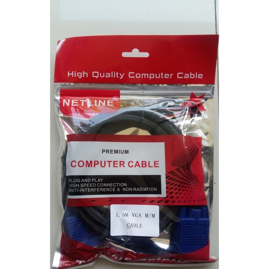 Jual Kabel VGA 1.5 Meter HQ NETLINE | Shopee Indonesia