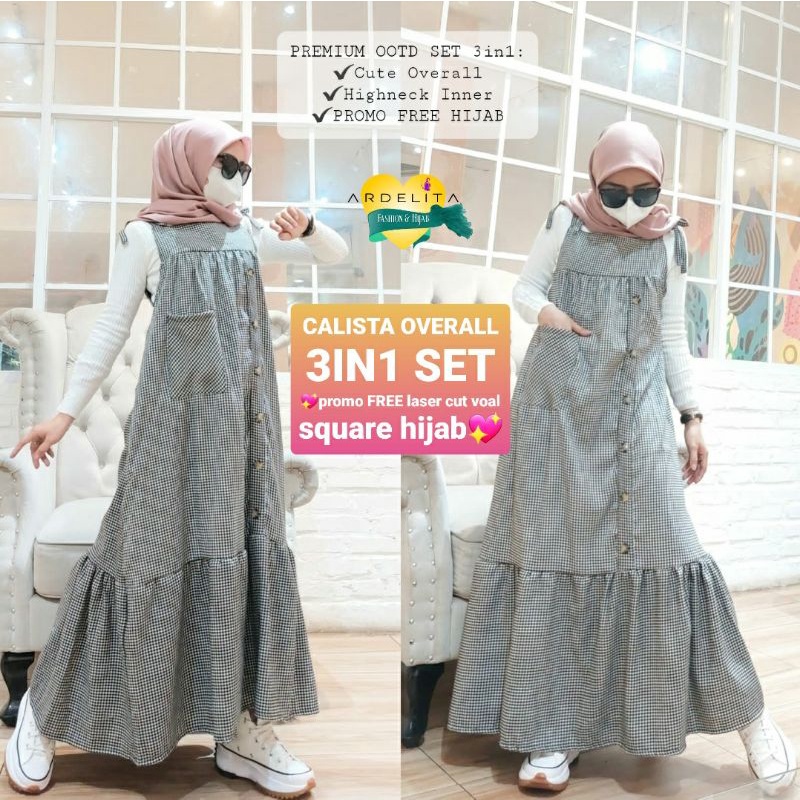 Jual NEW ORI 100% PREMIUM PRODUCT SET OOTD FREE HIJAB/YUMI OVERALL SET ...