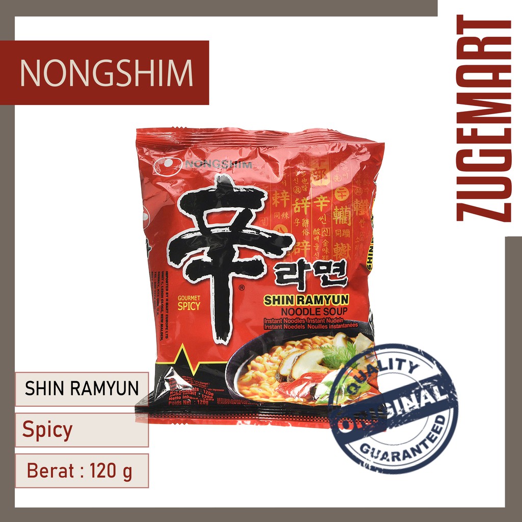 Jual Nongshim Shin Ramyun Spicy 120gr - Mie Ramyun Pedas - Mie Korea ...