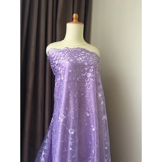 Jual Kain Brokat Bahan Kebaya Premium Tile Bulgari Warna Ungu Lilac ...