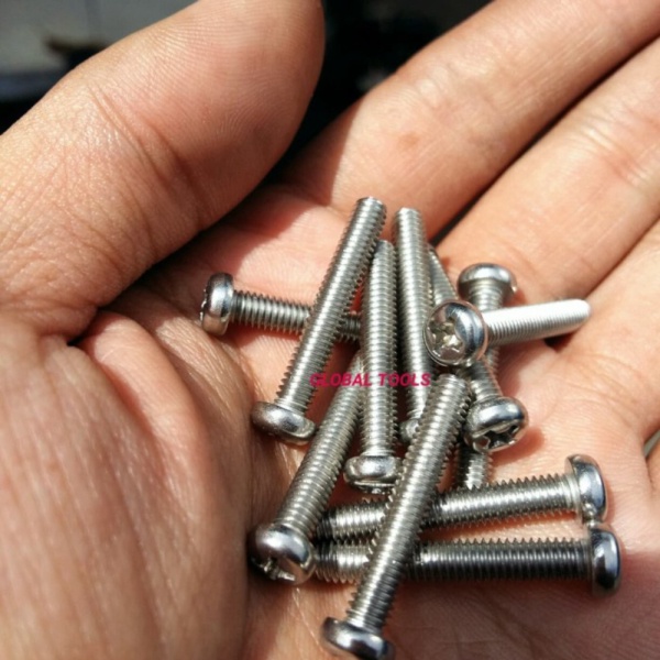 Jual baut jp ss m4 x 25 stainless sus 304 baut obeng 4 x 25 pan head philip Tools kokoliang ...