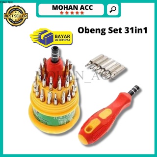 Jual Mohan_acc Obeng Set 31in1 Toolkit screwdriver kepala ujung minus plus bunga T4 T5 T6 T7 T8 ...