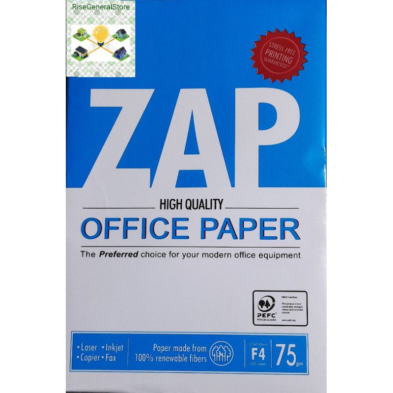 Jual Kertas Hvs F4 75 Gr 1 Rim Kertas Hvs Folio Fotocopy Zap High