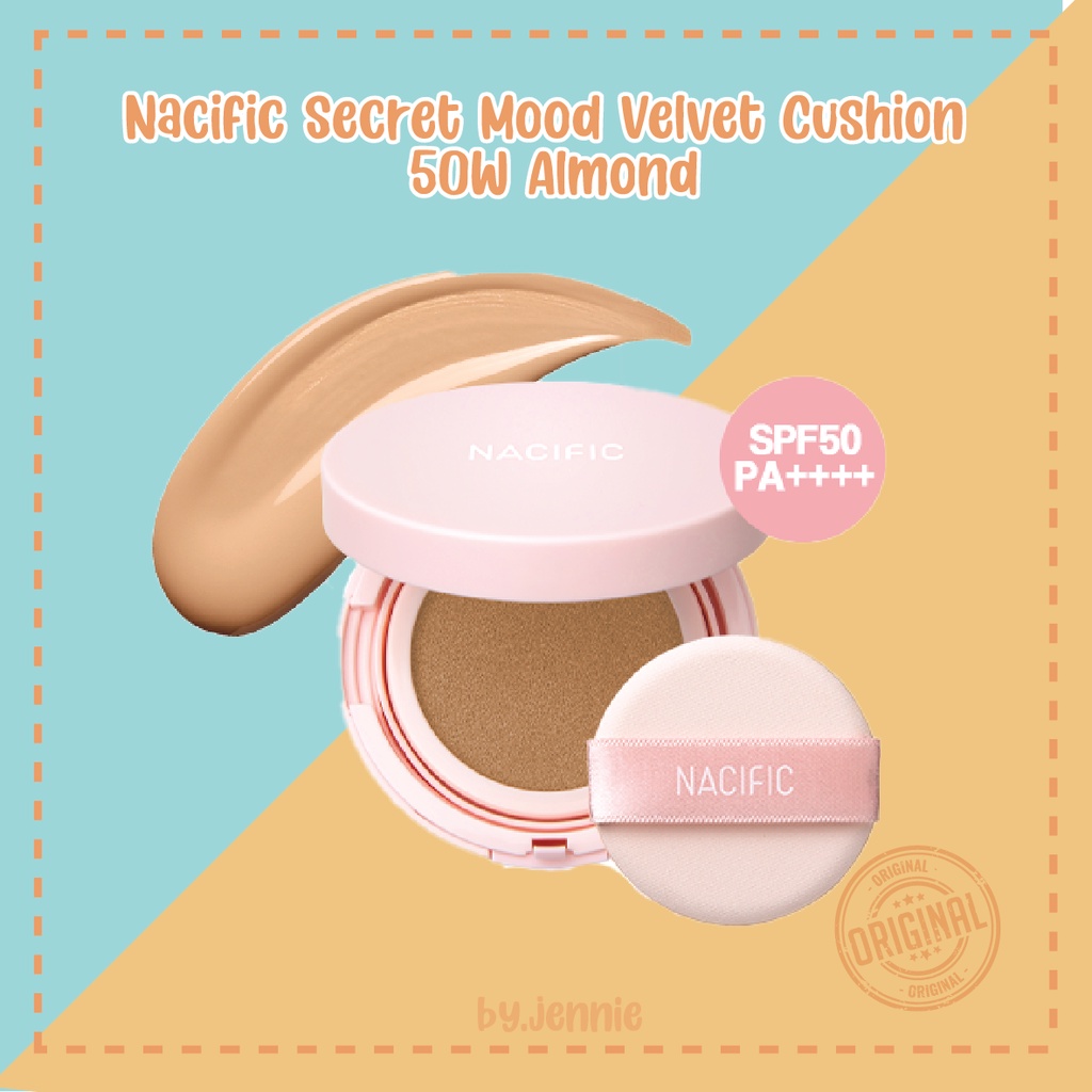 Jual Nacific Secret Mood Velvet Cushion - 50W Almond | Shopee Indonesia