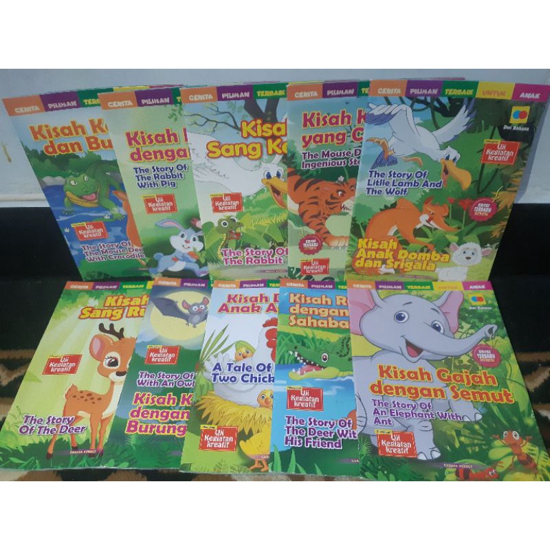 Jual 1 Paket Buku Dongeng Binatang Isi 10 Macam Dwi Bahasa Full Colour ...