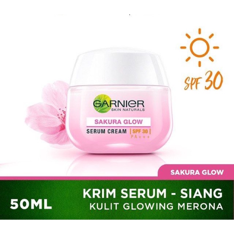 Jual Garnier Sakura Glow Serum Day Cream SPF30/PA+++ Skin Care ~ 50 ml ...
