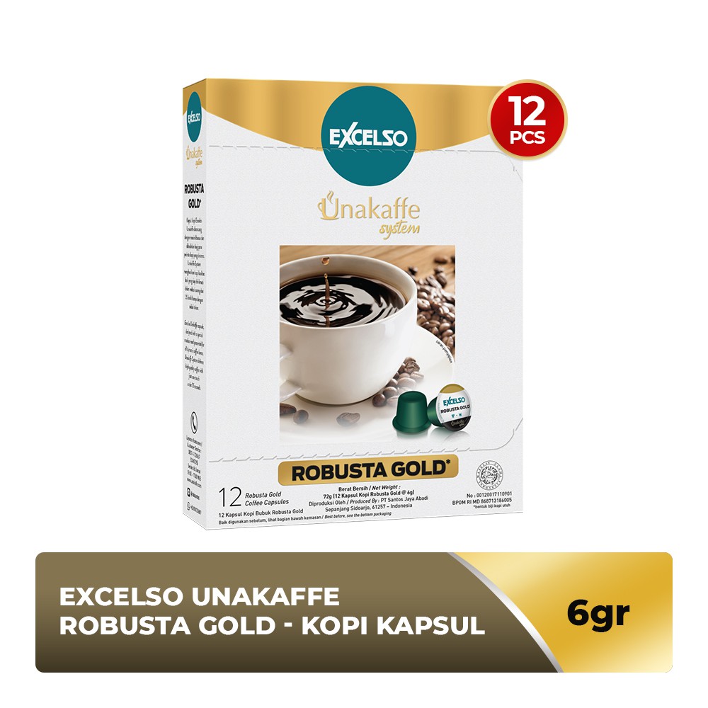 Jual EXCELSO UNAKAFFE Robusta Gold - Kopi Kapsul-Capsule Coffee (12x6gr ...