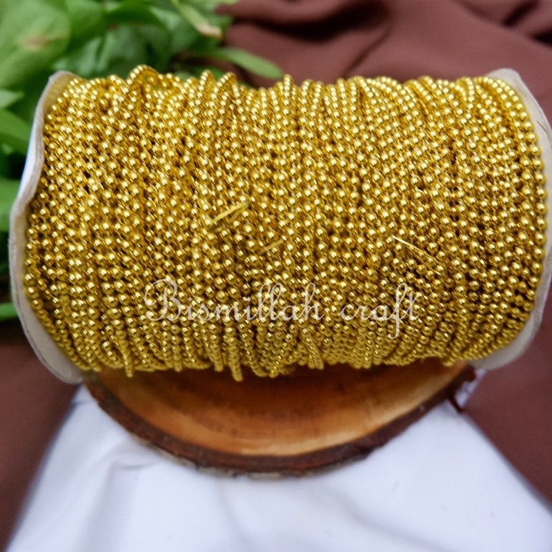 Jual Mote Rantai 1 METER EMAS GOLD Mutiara Hiasan Dekorasi Rustic ...