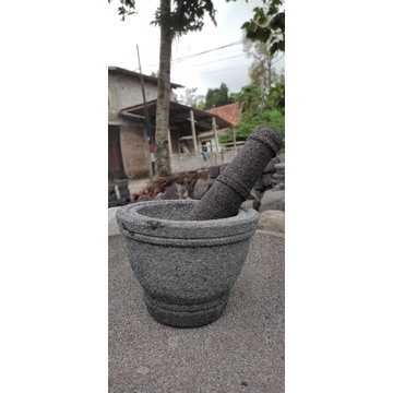 Jual Lumpang dan Alu Batu Asli Gunung Merapi Ukuran 17/18cm | Shopee ...