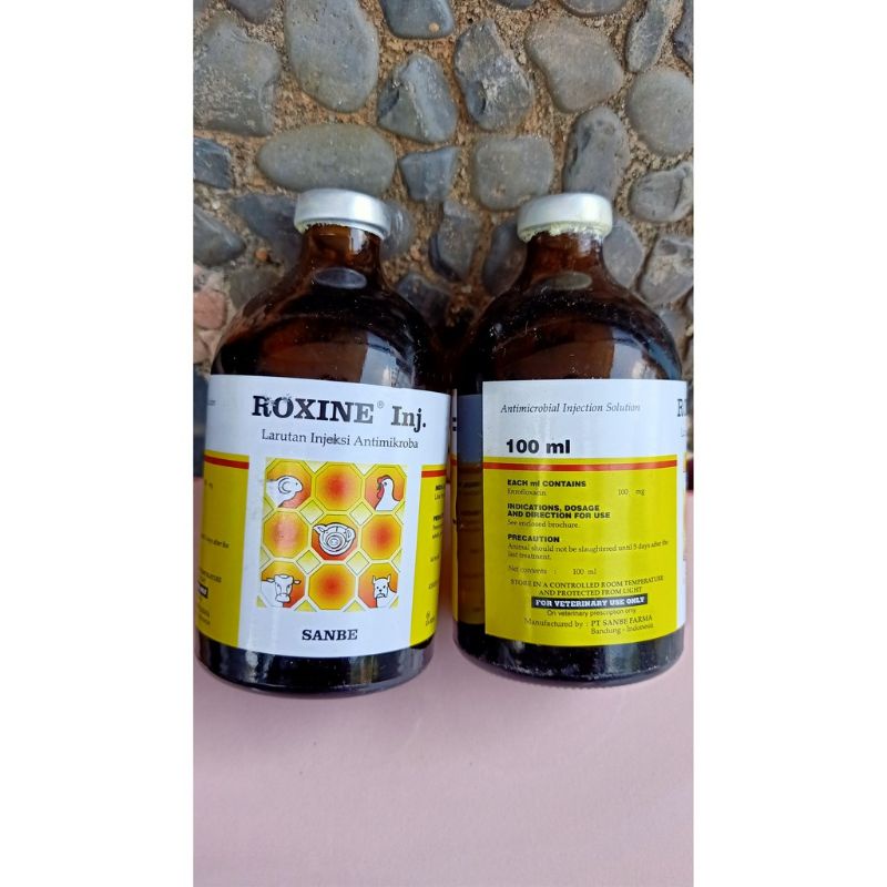 Jual ROXINE Injeksi 100 ml inj Obat Sapi Babi Kambing Domba Anjing Ayam ...