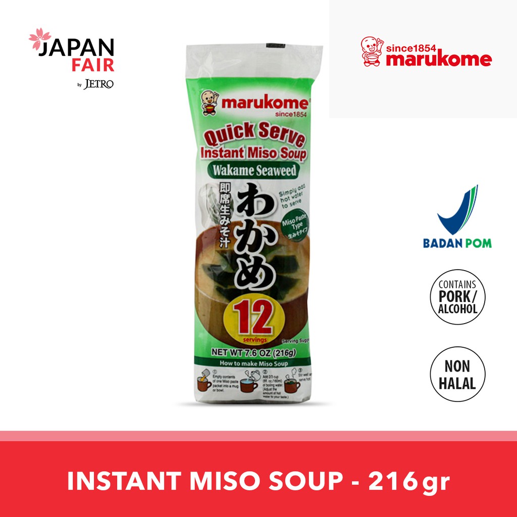 Jual Bumbu Sup Miso Instan MARUKOME Sokuseki Nama Misoshiru Wakame Soup ...