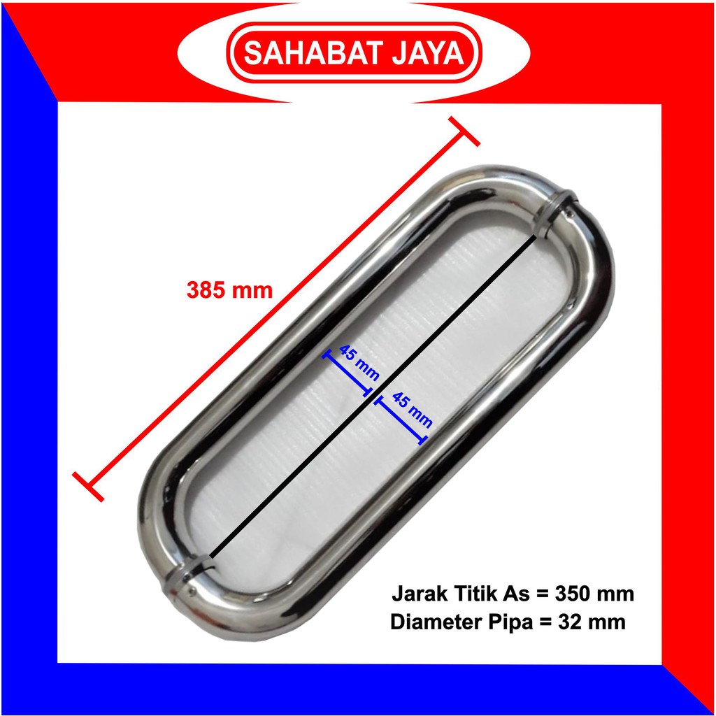 Jual HANDLE C HANDLE PIPA PINTU ALUMINIUM PINTU KACA STAINLESS STEEL ...