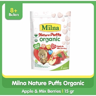Jual MILNA Nature Puff Organic Pouch - 15gr milna biskuit Snack MPASI ...
