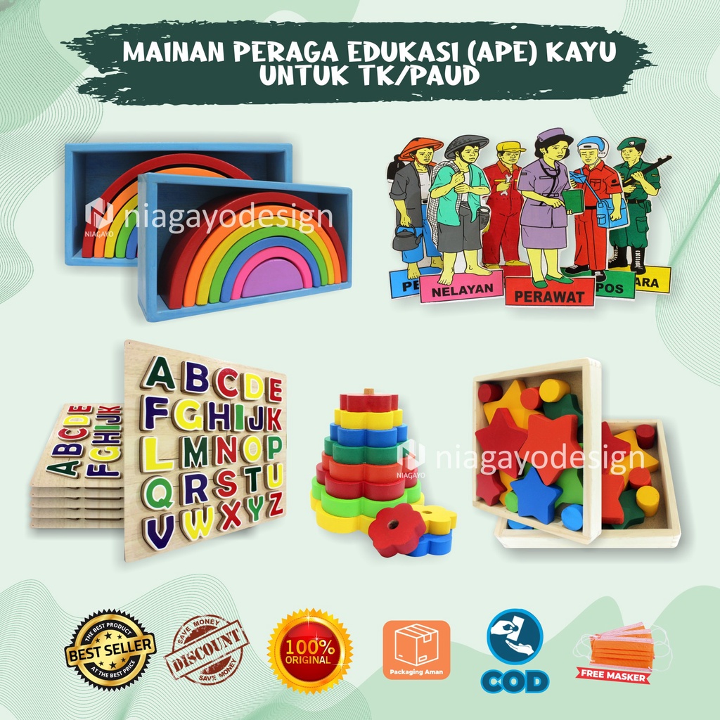 Jual Mainan Edukasi Anak Balok Kayu / Mainan Kayu Edukasi Anak TK Paud ...