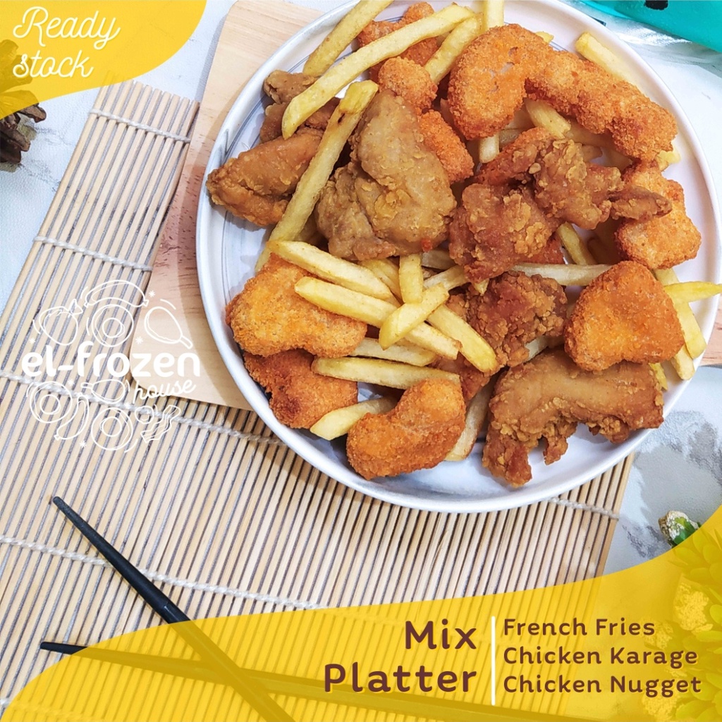 Jual Eat Happy Mix Platter 3 in 1 (kentang, nugget ayam, karage ayam ...