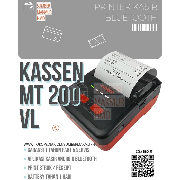 Jual Printer Kasir Thermal Kassen MT 200 VL Garansi Resmi Indonesia ...