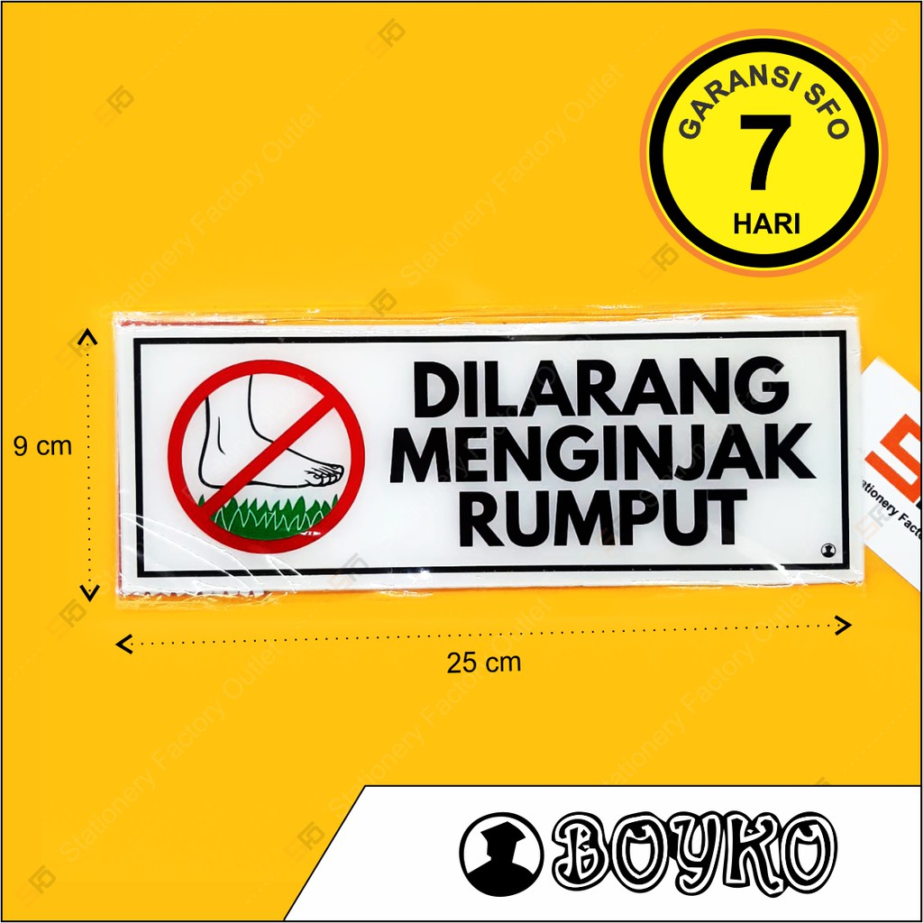 Jual Akrilik Dilarang Menginjak Rumput - Acrylic Sign Standard 25cm x ...