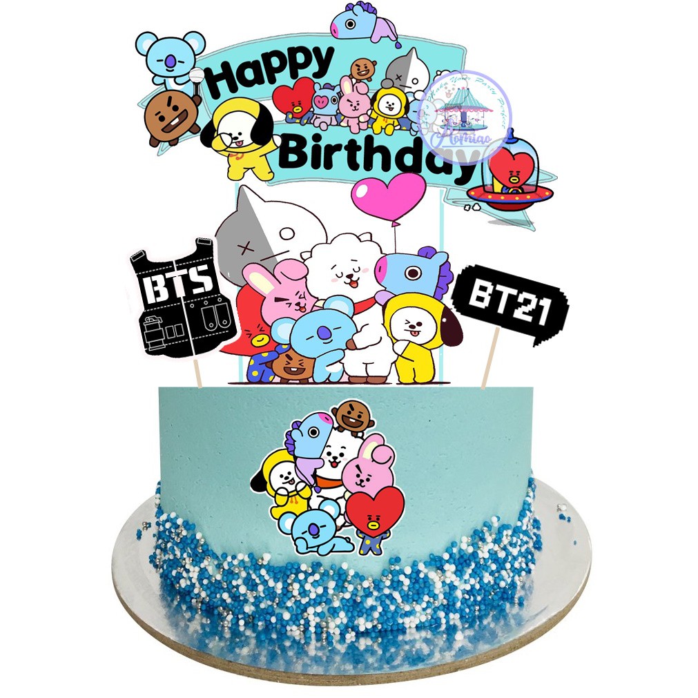 Jual BTS BT21 Cake topper Indonesia|Shopee Indonesia