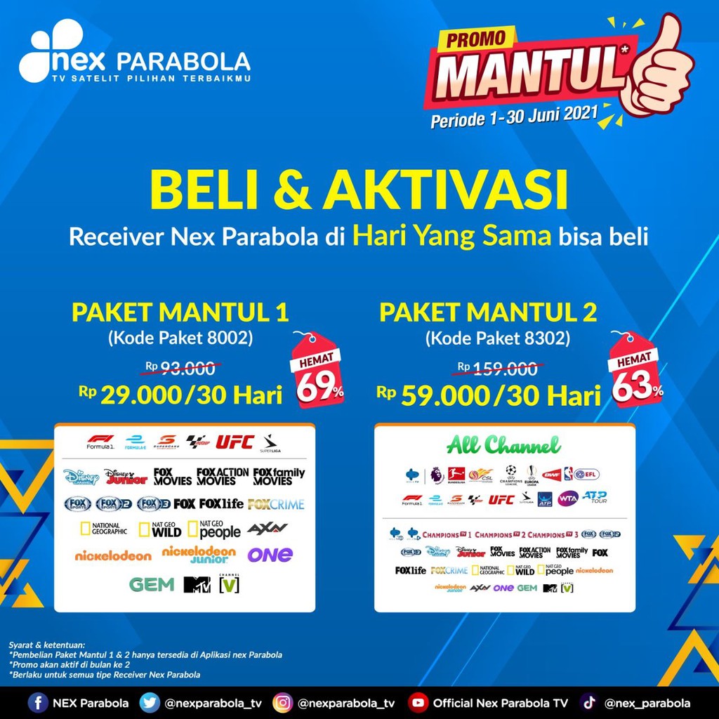 Jual PROMO Paket Mantul All Channel Nex Parabola Matrix Garuda Matrix ...