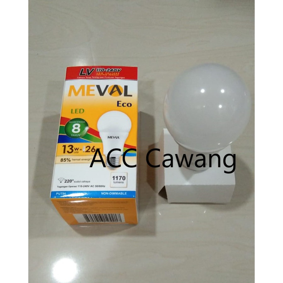 Jual Meval Lampu LED 13W 13 Watt TERBARU 6500K Voltase Rendah ECO Low ...