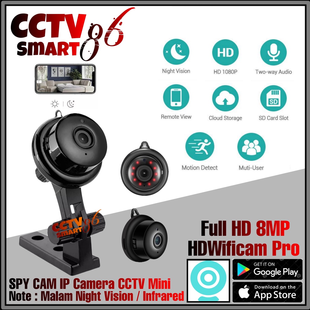 Jual New IP Mini CCTV SPY Camera WIRRELES SMART WIFI 8MP HD 1080P ...