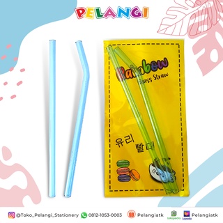 Jual PELANGI | Sedotan Minuman Kaca Biru Bengkok Dan Lurus | Shopee ...