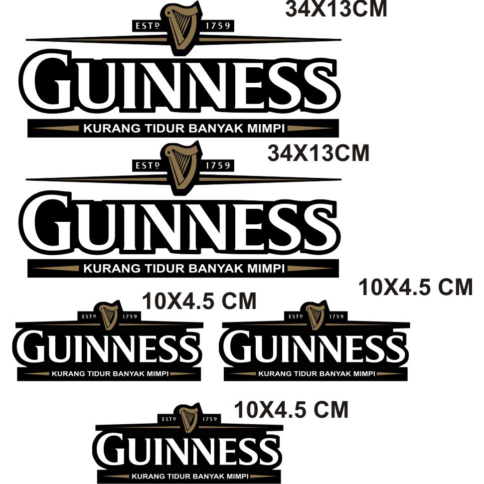 Jual Stiker Sticker motor decal Guiness | Shopee Indonesia