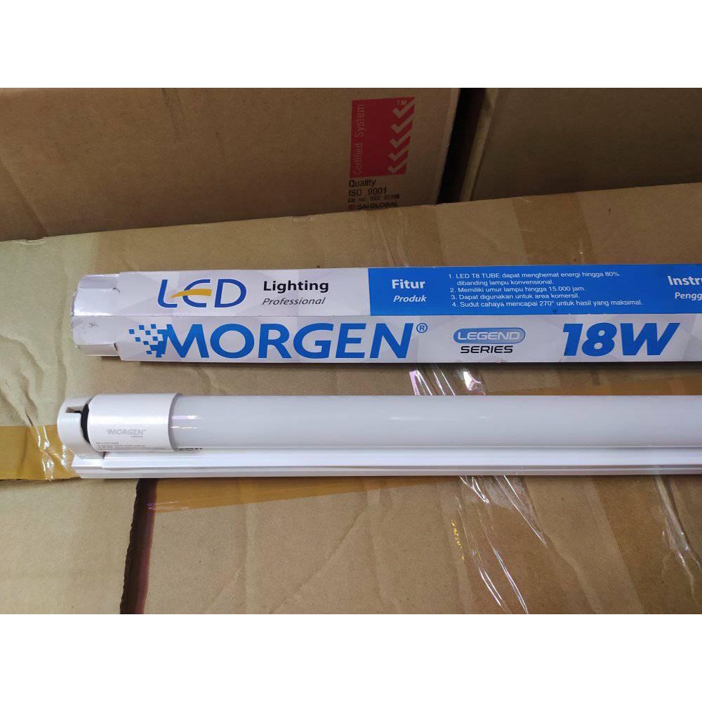 Jual kap set tl t8 led 18W 18 W 18 WATT MORGEN SNI | Shopee Indonesia