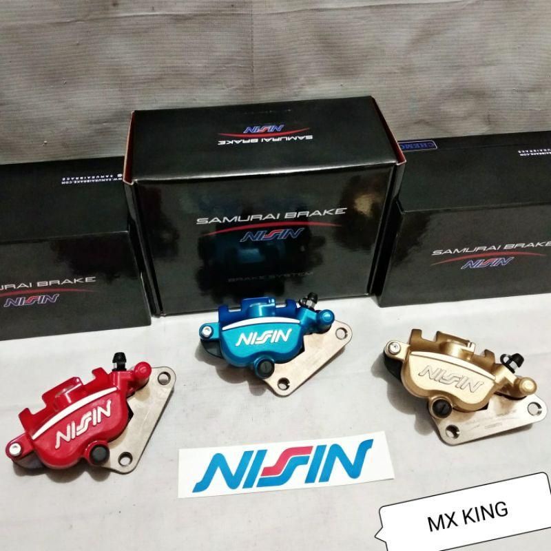 Jual KALIPER DEPAN ORIGINAL NISSIN SAMURAI MX KING 2PISTON BIRU-RED-GOLD | Shopee Indonesia