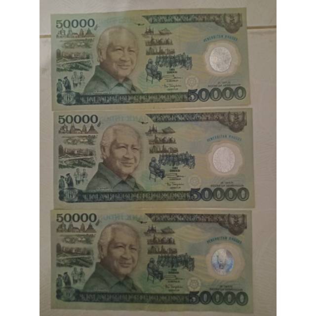 Jual Uang Kuno Polymer Commemorative Soeharto 50.000 rupiah edisi tahun ...