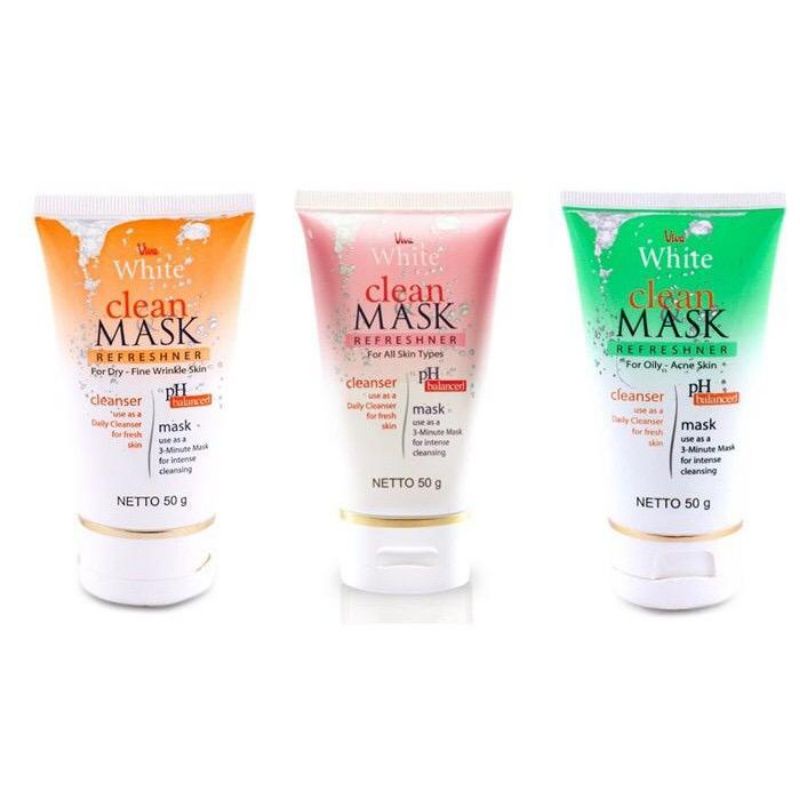 Jual Viva White Clean Mask Refreshner Face Cleanser / Viva White Clean ...