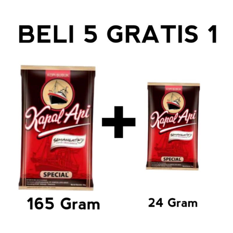 Jual KAPAL API 165 gram ( PROMO BELI 5 Gratis 1 ) | Shopee Indonesia