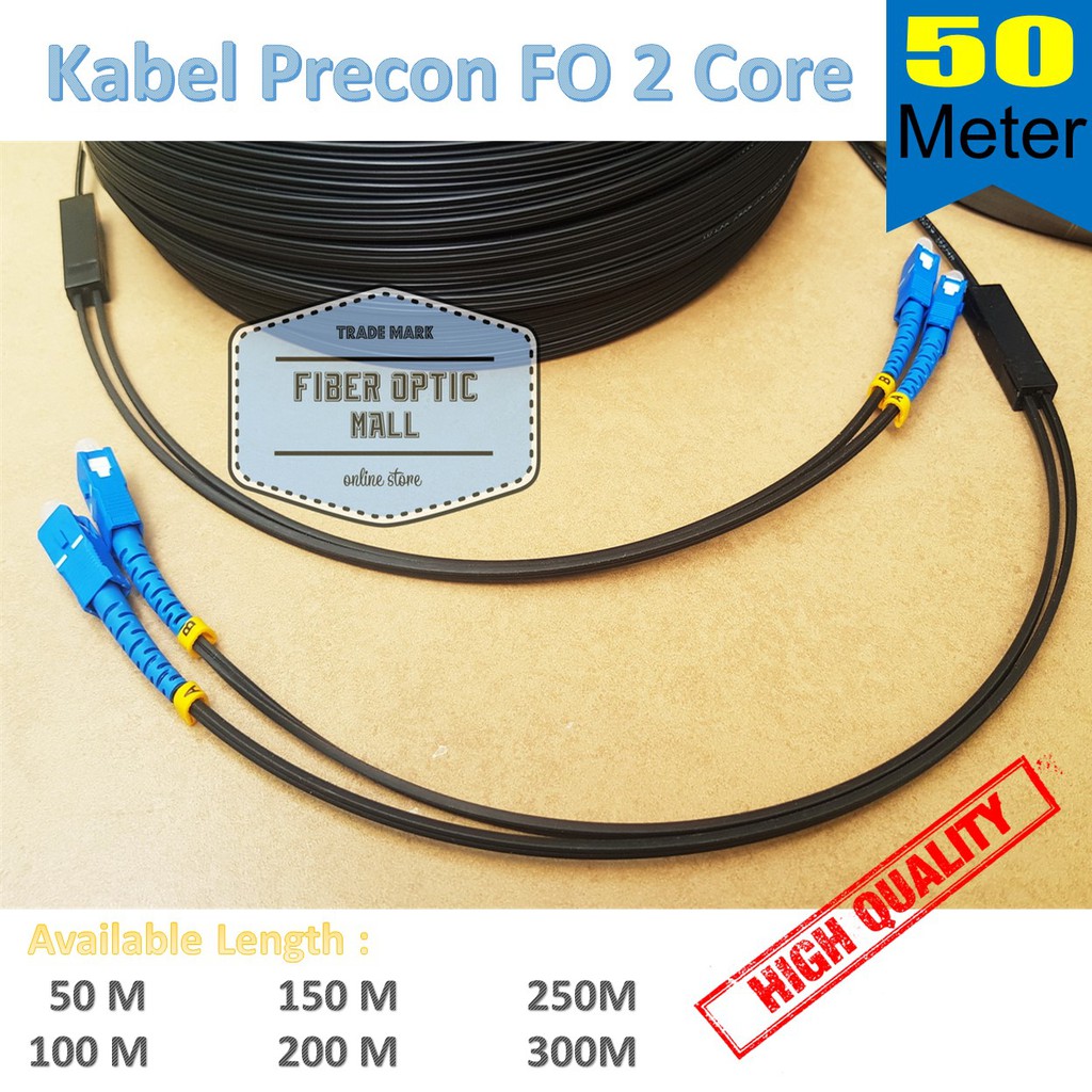 Jual KABEL PRECON 2 CORE 50 meter Dropcore FO Fiber Optik Siap Pakai ...