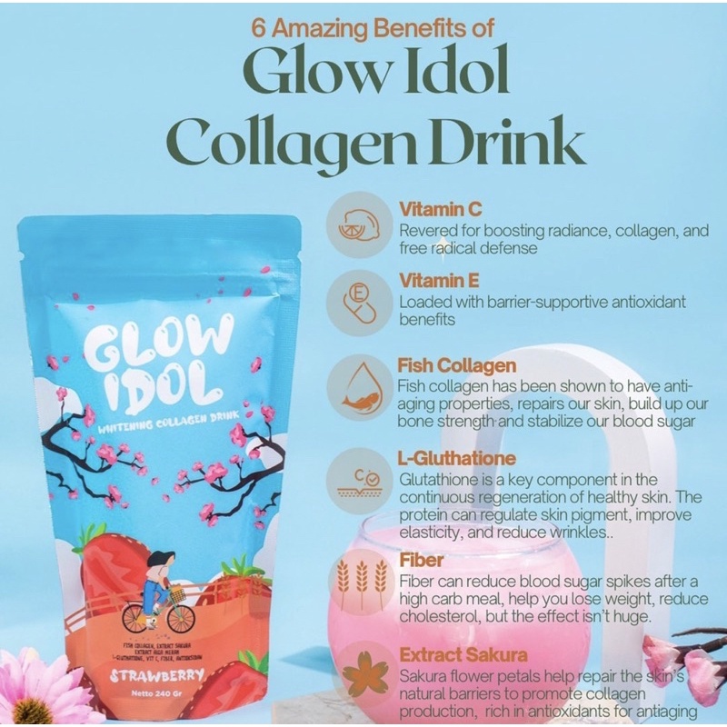 Jual GLOW IDOL Whitening Collagen Drink / Glow Idol Collagen | Shopee ...