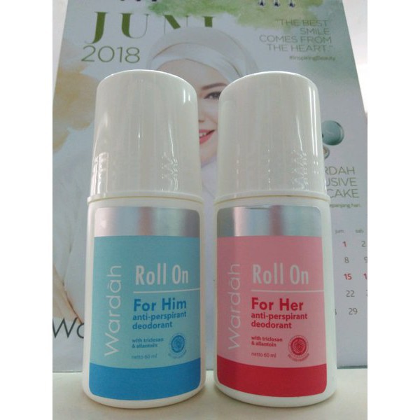 Jual Wardah Roll On Deodorant Wangi For Him Dan For Her Untuk Pria Dan ...