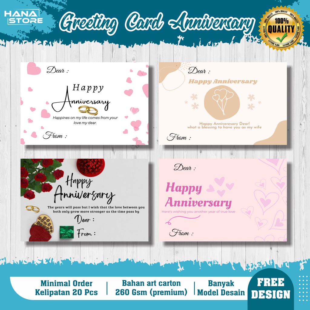 Jual GREETING CARD ANNIVERSARY - GIFT CARD - KARTU UCAPAN ANNIV ...