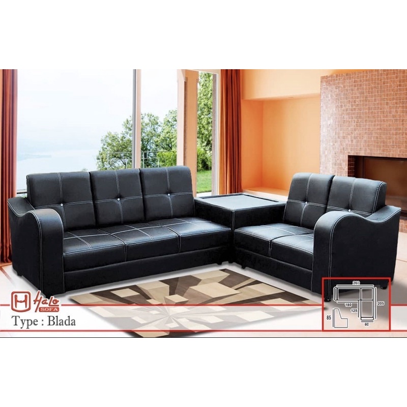 Jual sofa sudut oscar minimalis warna hitam (warna bisa pilih ...