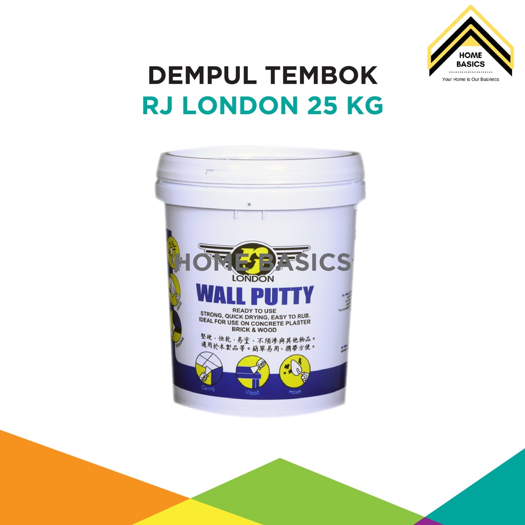 Jual Dempul Tembok RJ London Wall Putty 25 Kg / Pail / Plamir Tembok ...