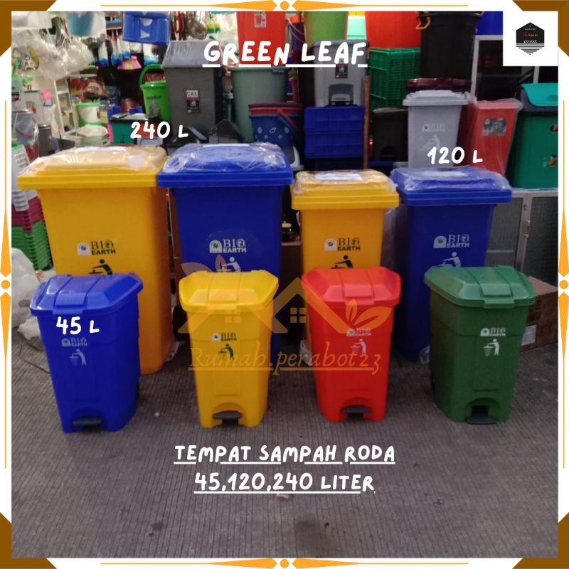 Jual Green Leaf Tempat Sampah Roda Ukuran 100 120 240 Liter Bio Earth ...